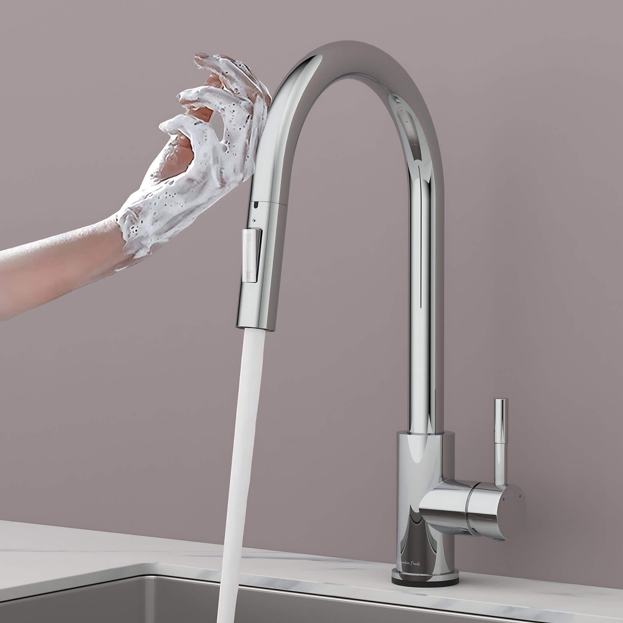 Imperium Touch Kitchen Faucet with Pull-Out Sprayer, Modern Single Hole ...