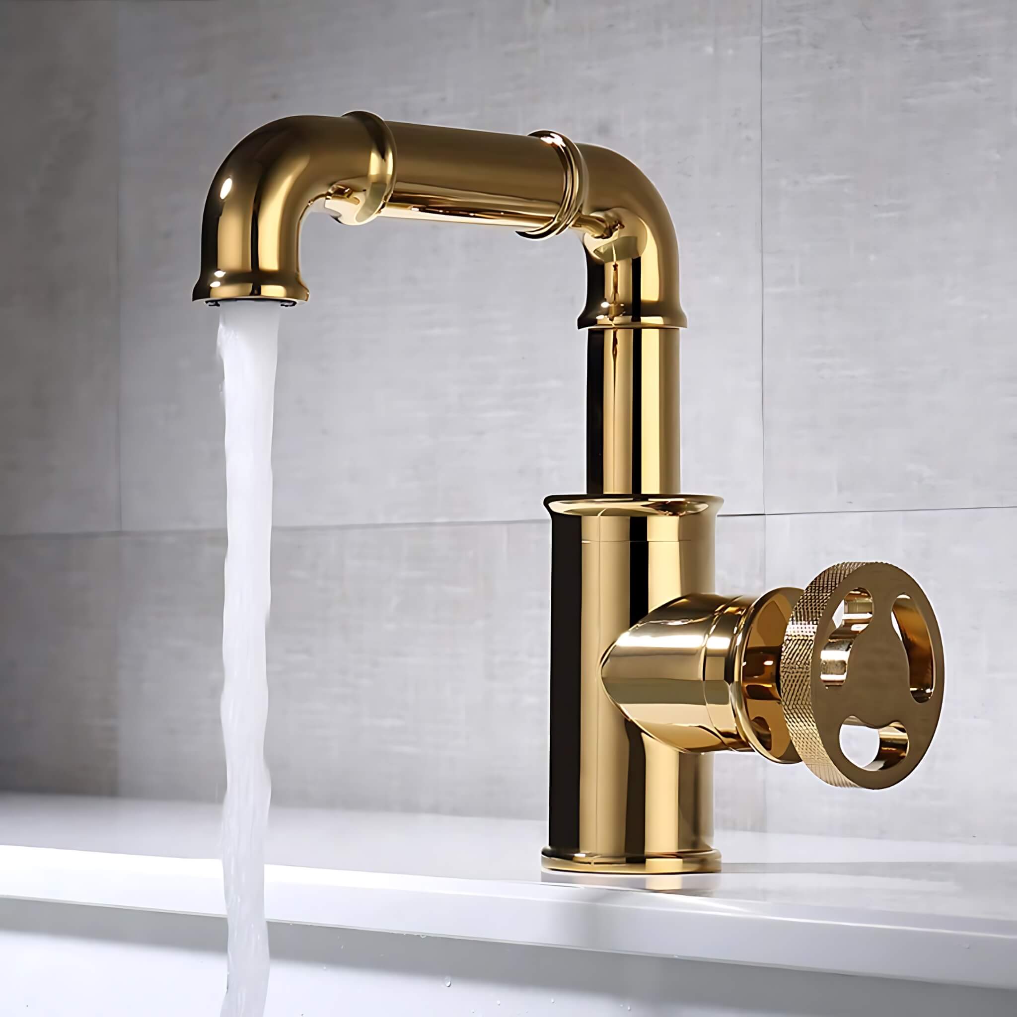 Imdorf Industrial Style Brass Single Hole One Handle Bathroom Faucets ...
