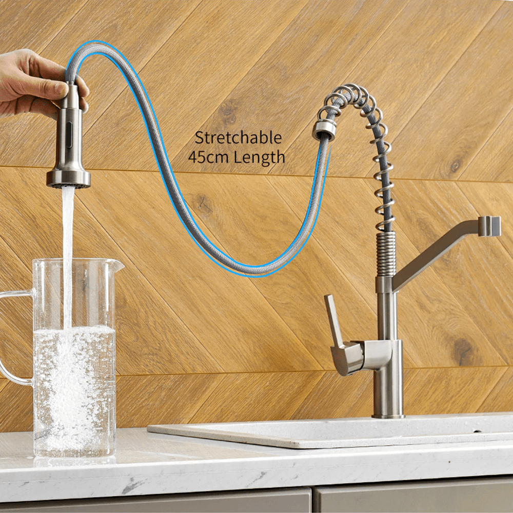 Apollo Single-Hole Kitchen Faucet with Pull-Down Spring Spout ...